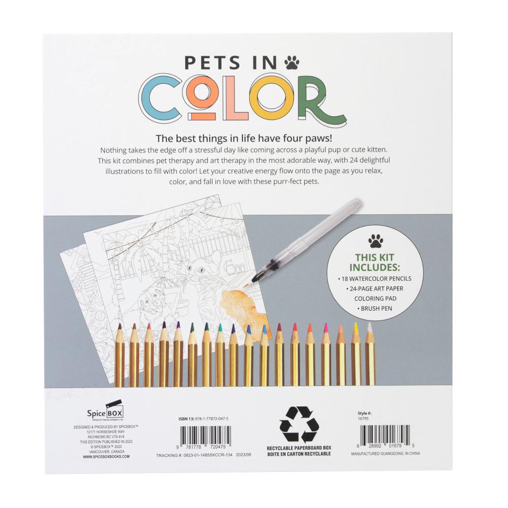 SpiceBox Pets In Colour Creative Colouring Kit – Midoco Art & Office Supplies