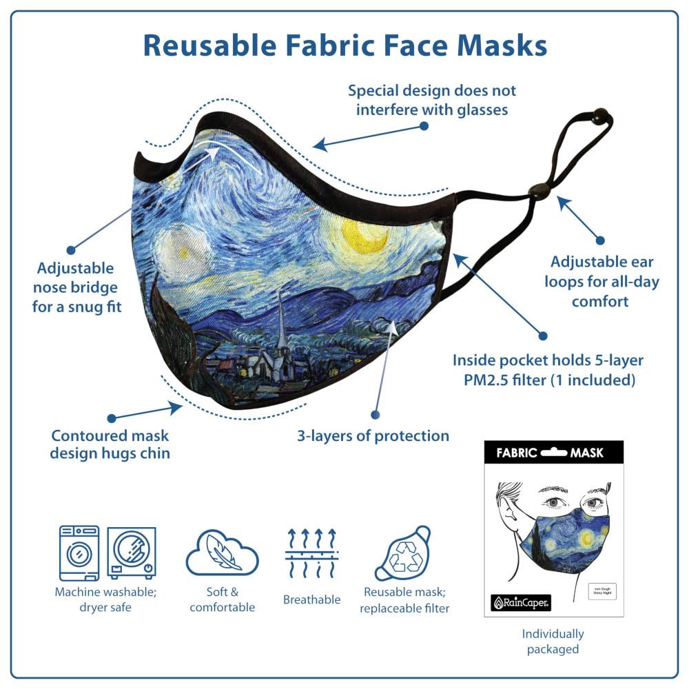 RainCaper Face Mask Van Gogh Starry Night – Midoco Art & Office Supplies