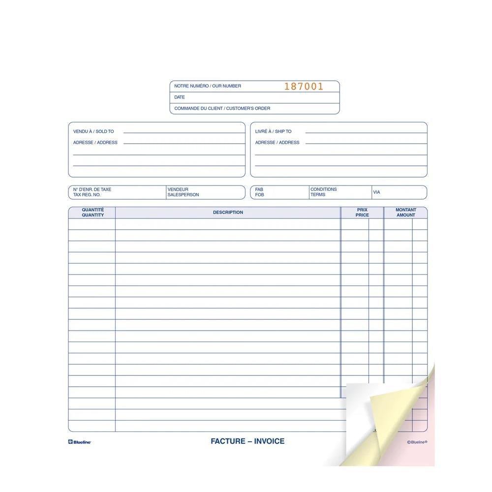 Blueline Invoice Book, 50 Triplicates – Midoco Art & Office Supplies