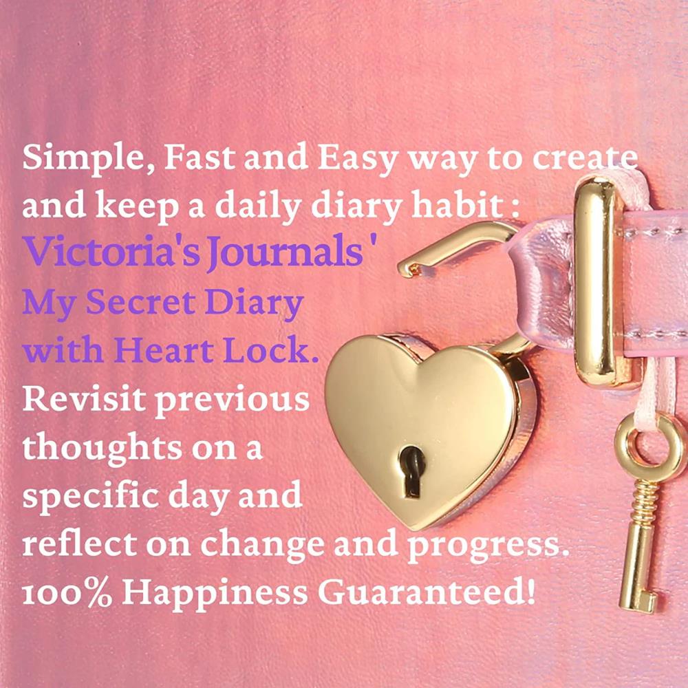 Victoria's Journals Heart Lock Diary - Hush Hush Iridescent Red ...