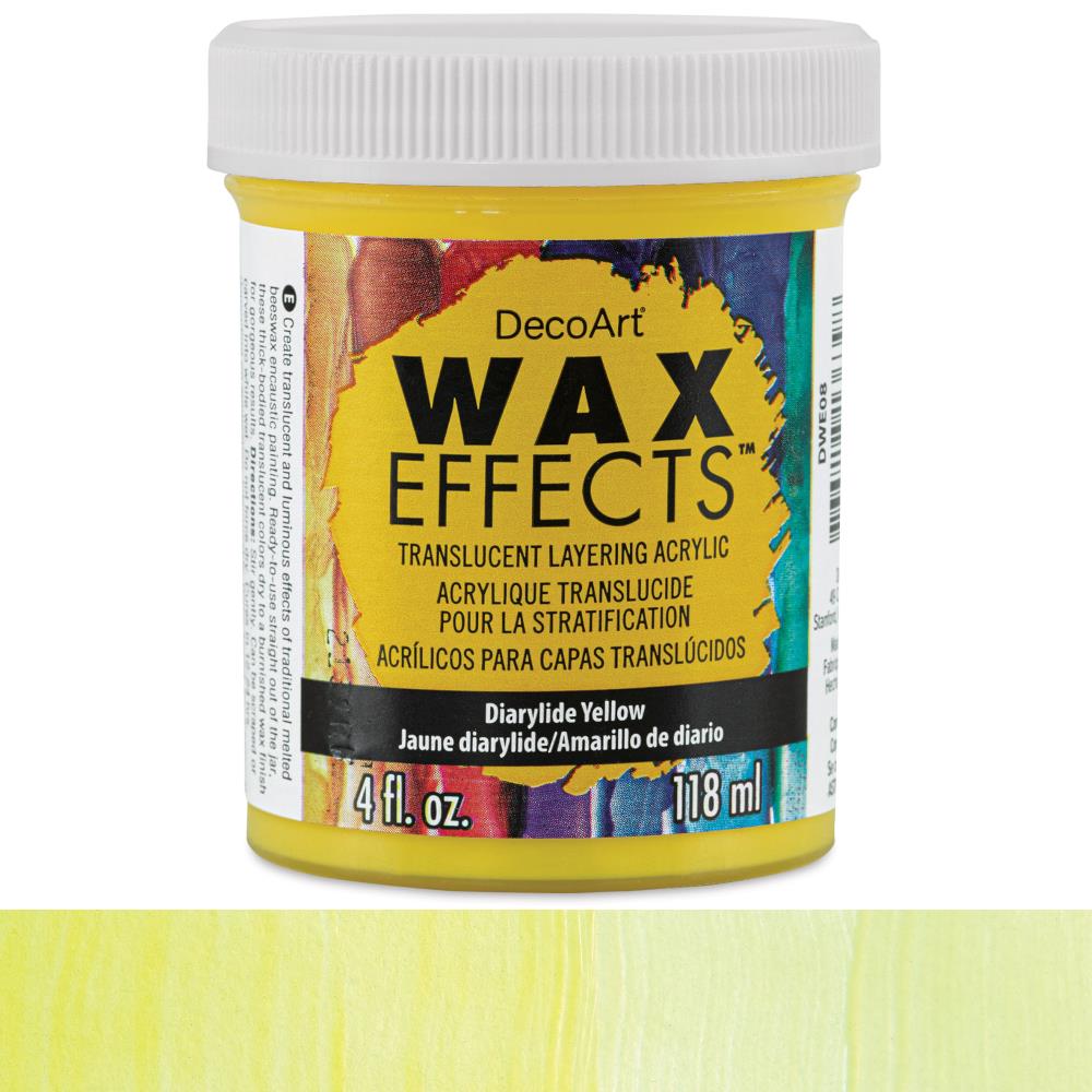 DecoArt Wax Effects Translucent Layering Acrylic 4oz - Diarylide Yello ...