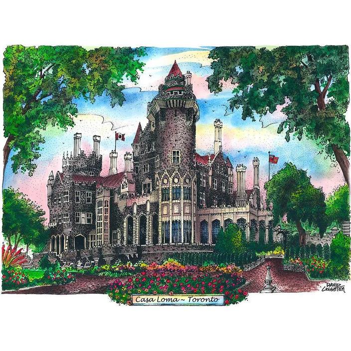 David Crighton Postcard - Casa Loma Toronto – Midoco Art & Office Supplies